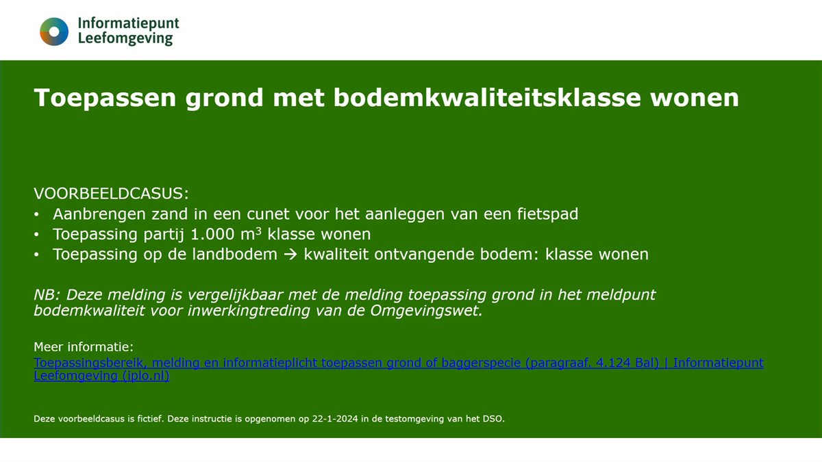 Toepassen van grond met kwaliteitsklasse wonen of industrie ...